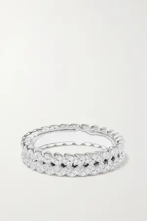ANITA KO 18-karat Diamond Braided Ring - White Gold
