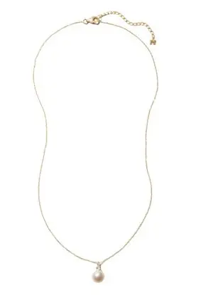 Mateo 14-karat Pearl And Diamond Necklace - Gold