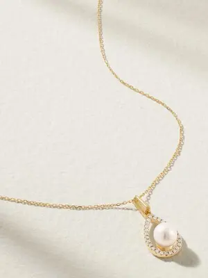 Mateo 14-karat Pearl And Diamond Necklace - Neutrals
