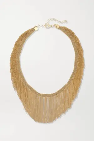 Carolina Bucci Fringe 18-karat And Silk Necklace