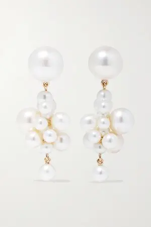 Sophie Bille Brahe Botticelli 14-karat Pearl Drop Earrings - Gold