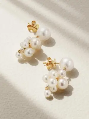Sophie Bille Brahe Botticelli 14-karat Pearl Drop Earrings - Gold