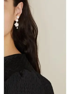 Sophie Bille Brahe Botticelli 14-karat Pearl Drop Earrings - Gold