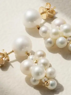 Sophie Bille Brahe Botticelli 14-karat Pearl Drop Earrings - Gold