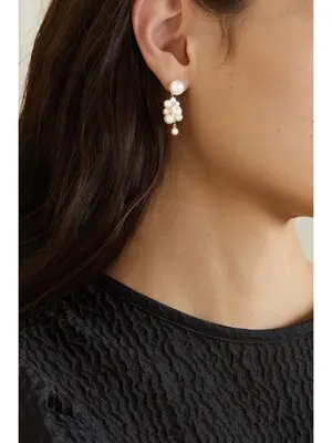 Sophie Bille Brahe Botticelli 14-karat Pearl Drop Earrings - Gold
