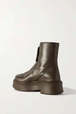 THE ROW - THE ROW Leather Ankle Boots | NET-A-PORTER US