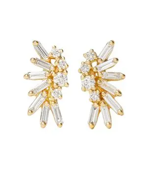 SUZANNE KALAN 18-karat Diamond Firework Earrings - Gold