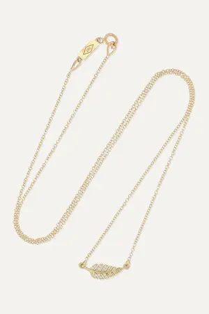 JENNIFER MEYER Mini Leaf Diamond Necklace - Gold