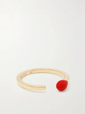 Alison Lou Match Stack 14-karat And Enamel Ring - Red