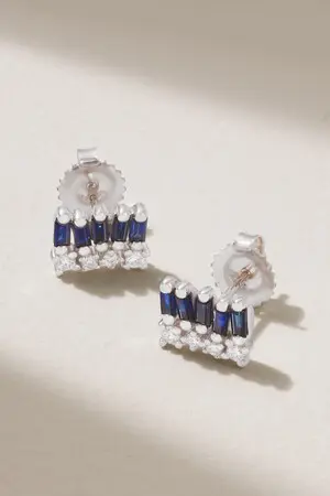 SUZANNE KALAN Suzanne Kalan 18-karat White Gold Sapphire And Diamond Earrings White Gold