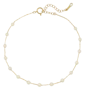 Mizuki 14-karat Pearl Anklet