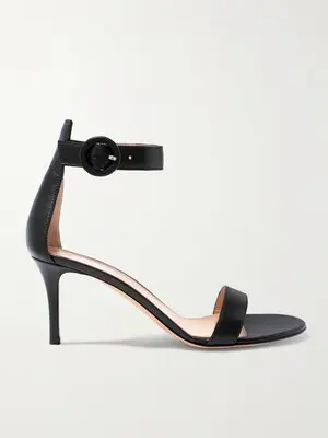 GIANVITO ROSSI Portofino 70 Leather Sandals - Black