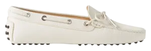 TOD'S Tod's Gommino Textured-Leather Loafers Off-white