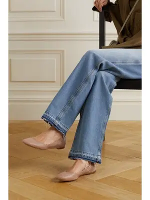 Chloé Lauren Scalloped Leather Ballet Flats