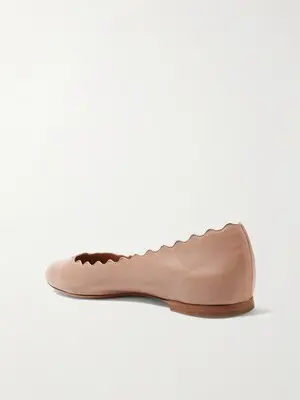 Chloé Lauren Scalloped Leather Ballet Flats