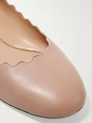 Chloé Lauren Scalloped Leather Ballet Flats