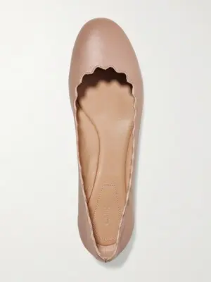Chloé Lauren Scalloped Leather Ballet Flats