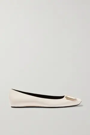 ROGER VIVIER Trompette Bellerine Ballet Flats - White