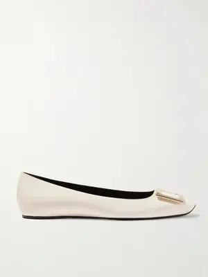 ROGER VIVIER Trompette Bellerine Ballet Flats - White