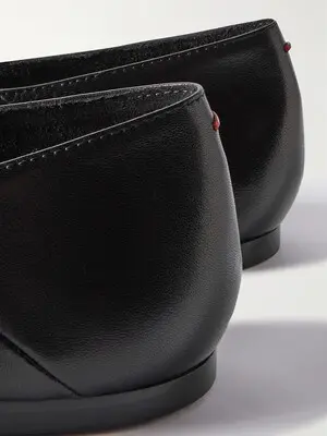 AeydĒ Moa Leather Point-toe Flats - Black