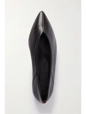 AeydĒ Moa Leather Point-toe Flats - Black
