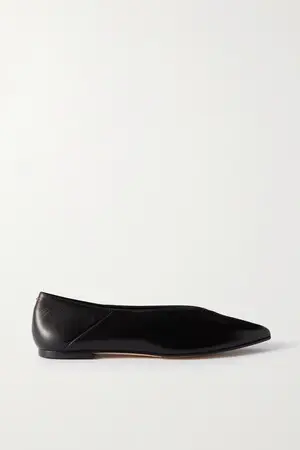AeydĒ Moa Leather Point-toe Flats - Black