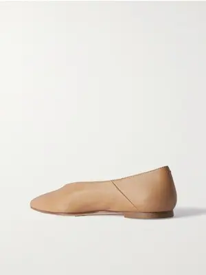 AeydĒ Moa Leather Point-toe Flats - Brown