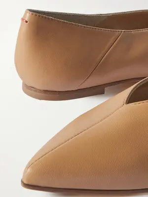 AeydĒ Moa Leather Point-toe Flats - Brown
