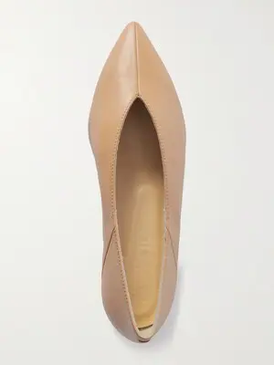 AeydĒ Moa Leather Point-toe Flats - Brown