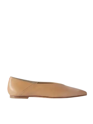 AeydĒ Moa Leather Point-toe Flats - Brown
