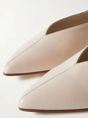 AeydĒ Moa Leather Point-toe Flats - Neutrals