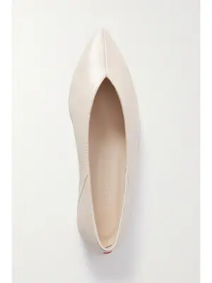 AeydĒ Moa Leather Point-toe Flats - Neutrals