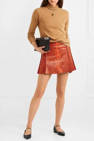 Jennifer Chamandi Lorenzo Leather Point-toe Flats