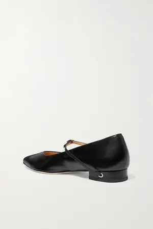 Jennifer Chamandi Lorenzo Leather Point-toe Flats