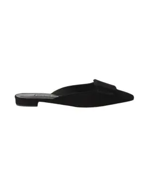Manolo Blahnik Maysale Suede Flats - Black