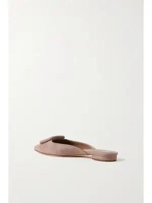 Manolo Blahnik Maysale Suede Flats - Brown