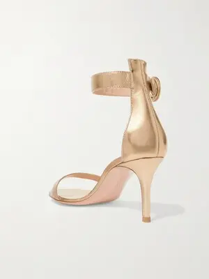 GIANVITO ROSSI Portofino 70 Leather Sandals - Gold