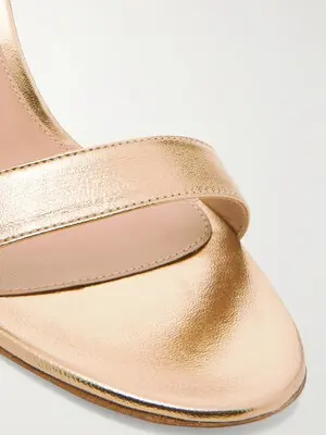 GIANVITO ROSSI Portofino 70 Leather Sandals - Gold