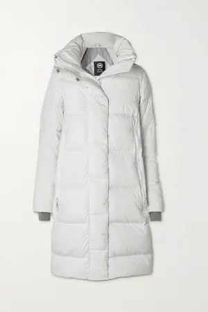 Canada Goose Byward Hooded Grosgrain-trimmed Quilted Shell Down Parka White