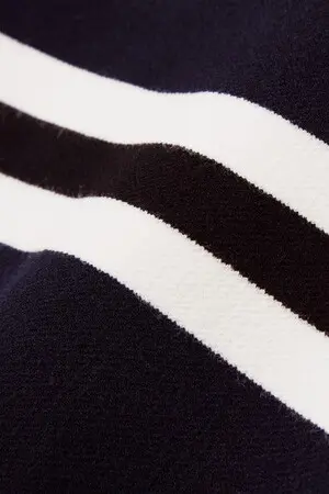 Fusalp Judith Striped Knitted Turtleneck Sweater - Blue