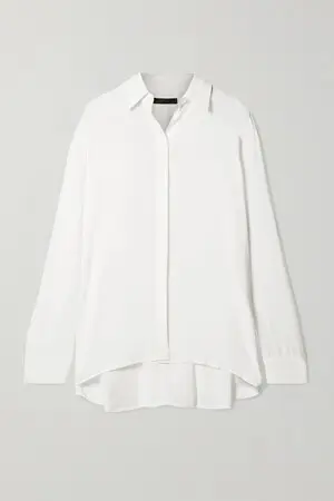 THE ROW Carla Pleated Chiffon Blouse