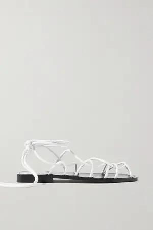 Khaite Lyon Leather Sandals - White