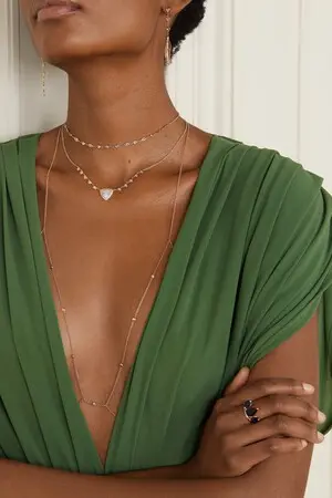 Jacquie Aiche 14-karat Diamond Body Chain - Rose Gold
