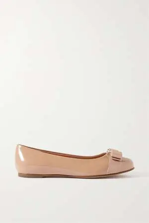 FERRAGAMO Varina Bow-embellished Ballet Flats