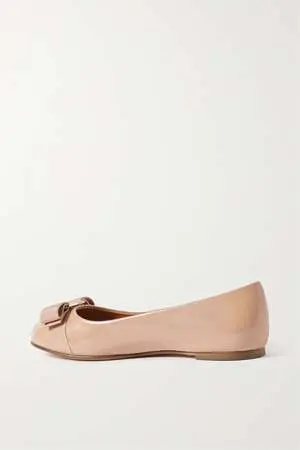 FERRAGAMO Varina Bow-embellished Ballet Flats