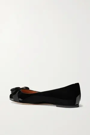 FERRAGAMO Varina Bow-embellished Ballet Flats - Black
