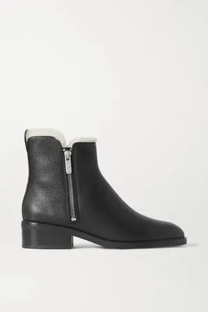 3.1 Phillip Lim Alexa Shearling-lined Textured-leather Ankle Boots