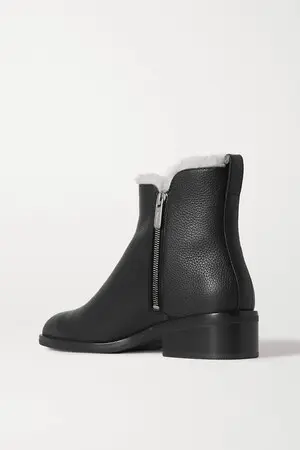 3.1 Phillip Lim Alexa Shearling-lined Textured-leather Ankle Boots