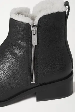 3.1 Phillip Lim Alexa Shearling-lined Textured-leather Ankle Boots