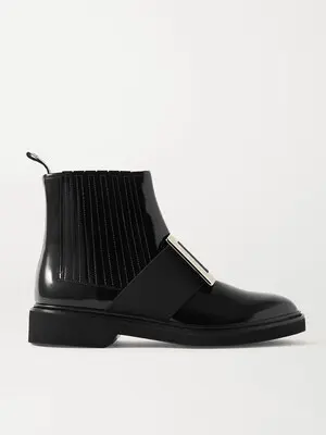 ROGER VIVIER Viv Ranger Patent-leather Chelsea Boots
